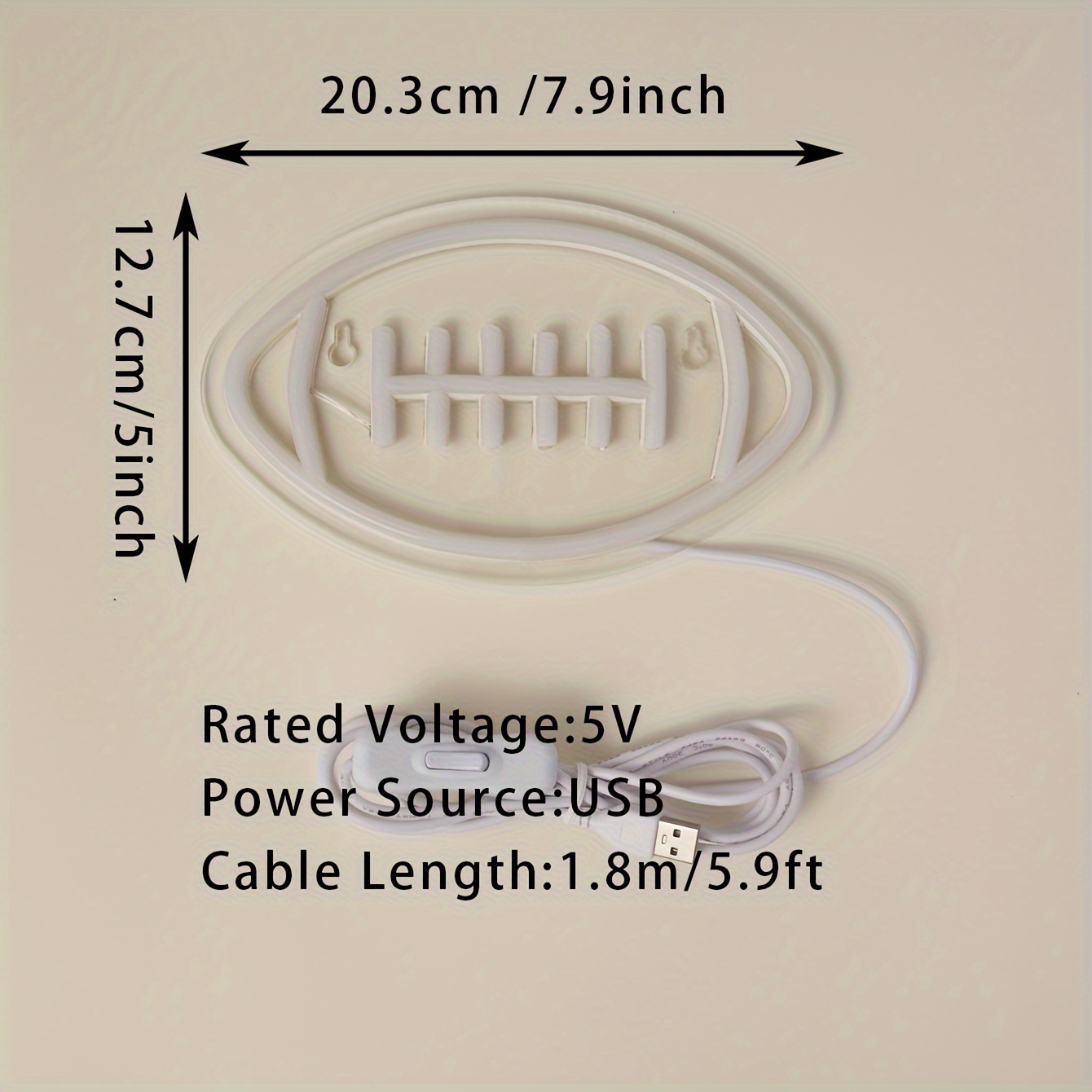 Backboard Led Neon Light American Football Online Switch 5v Temu