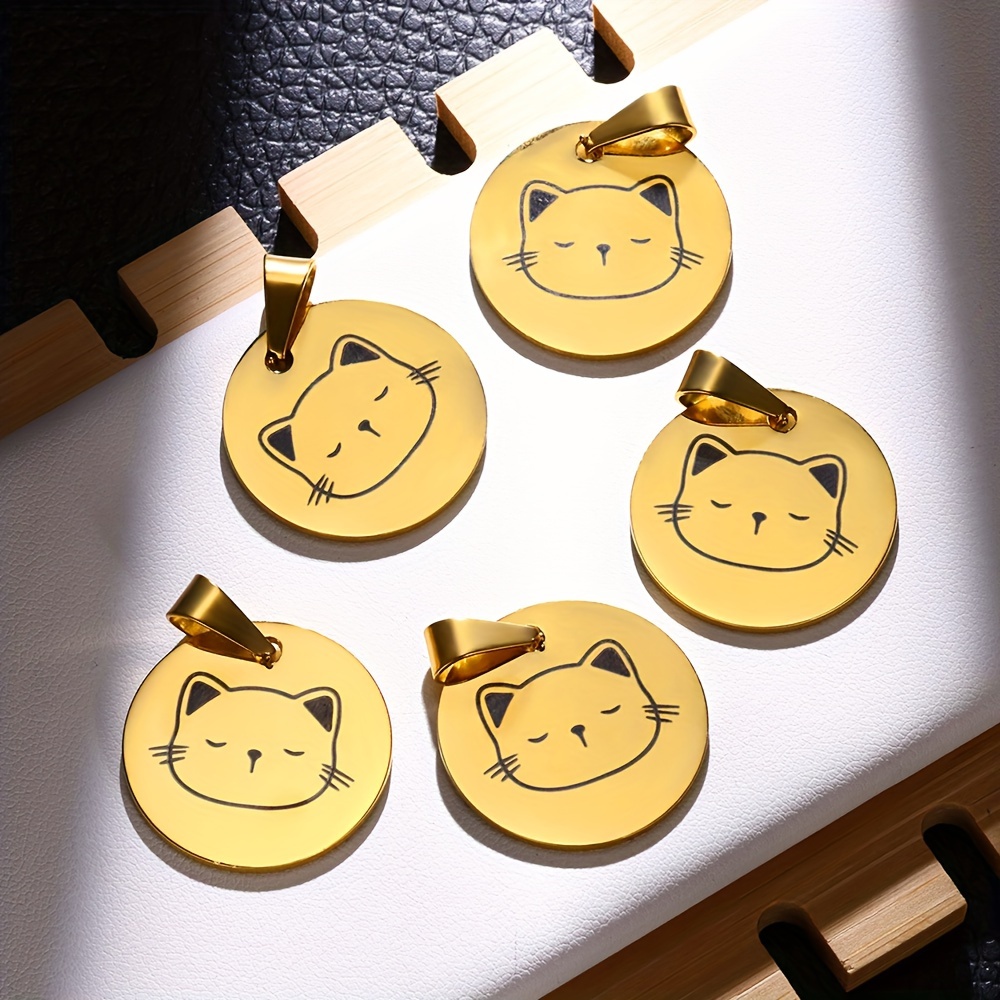 Cartoon Cat Pattern Round Stainless Steel - Temu United Kingdom