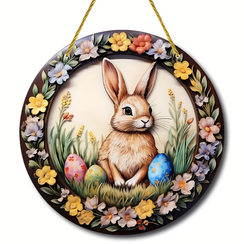 Easter Bunny Stained Glass Appearance Sign Sun Catcher - Temu Canada