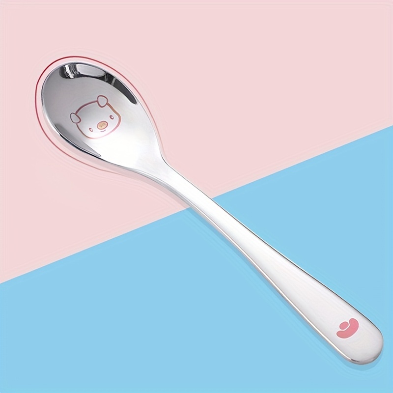 Stainless Steel Cartoon Meal Spoon Complementary Food Spoon - Temu