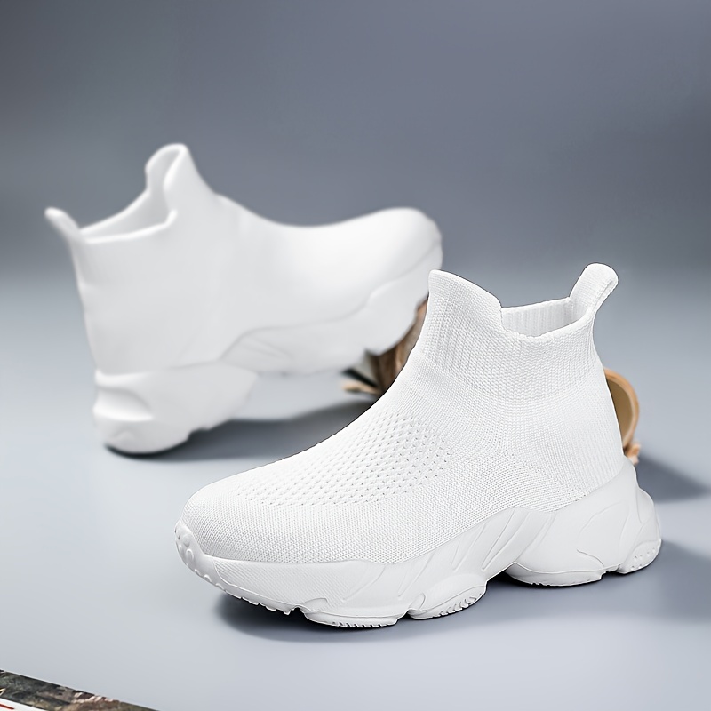 Boy's Trendy Solid High Top Sock Shoes Comfy Non Slip Casual - Temu Kuwait