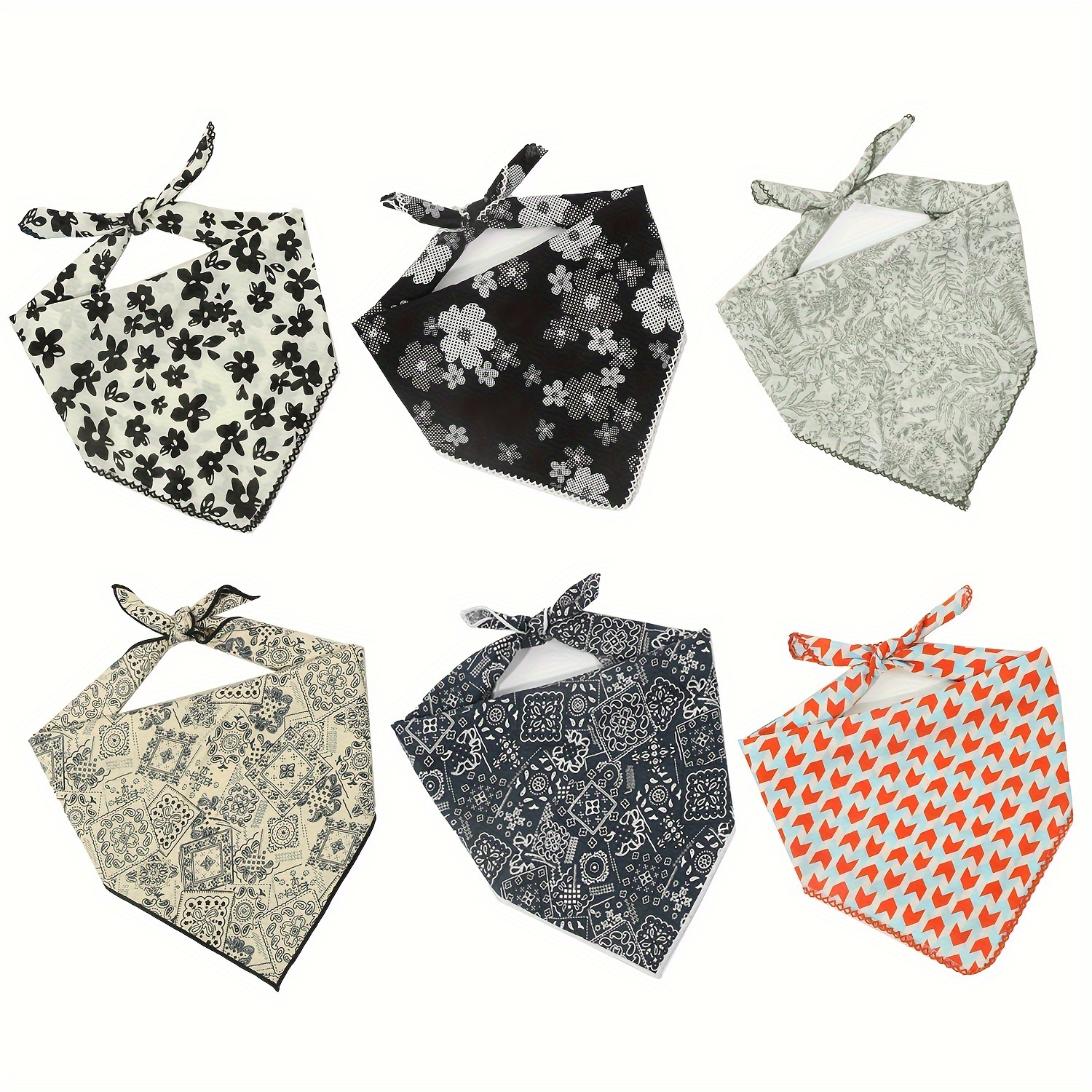 Retro Ethnic Style Flower Geometric Pattern Artistic Scarf Suitable Men ...