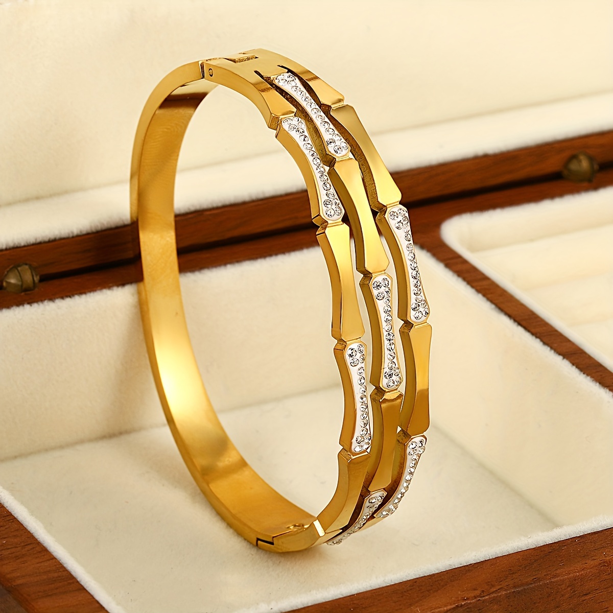 18k Gold plated Three layer Hollowed Bamboo Skeleton - Temu United Kingdom