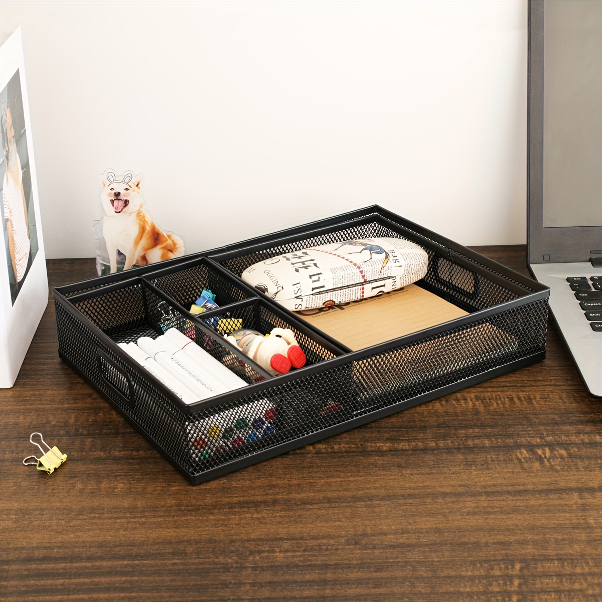 1 Black Metal Mesh File Tray Multifunctional Can Be - Temu Australia