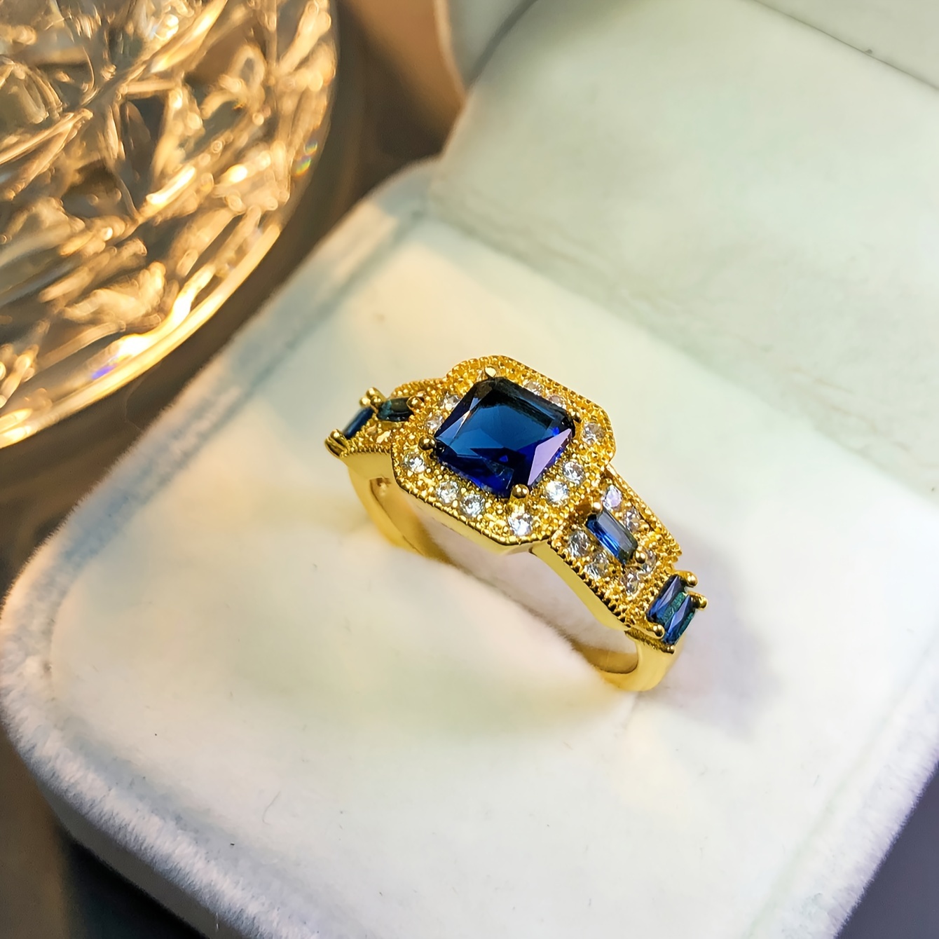 Women's Personality Luxury Square Zircon Ring Wedding - Temu United Kingdom