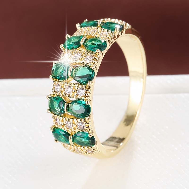 Exquisite Shining Zircon Ring Personalized Luxury Finger - Temu United ...