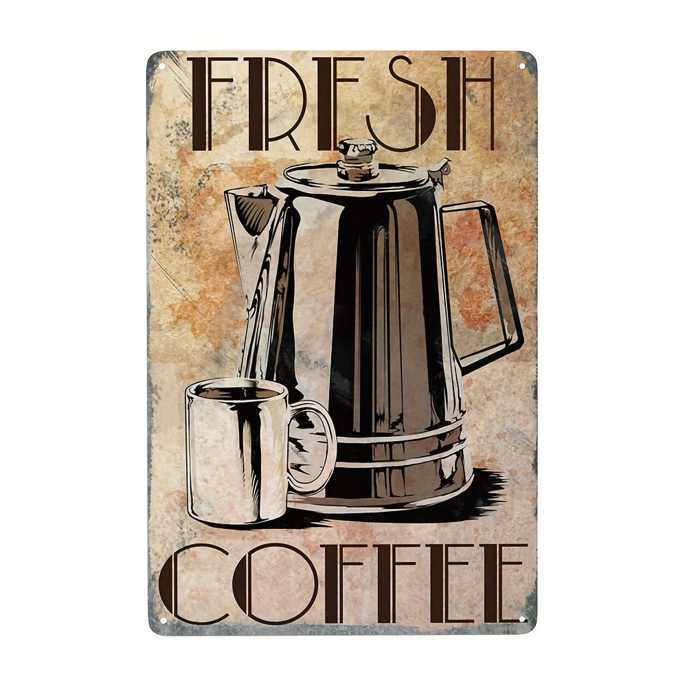 Retro Metal Tin Sign Coffee Tin Metal Wall Art Sign Home - Temu Canada