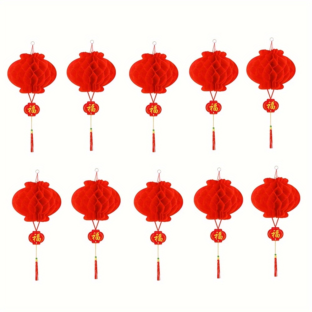 10pcs Chinese New Year Lanterns 6 Inch Traditional Chinese Lantern ...