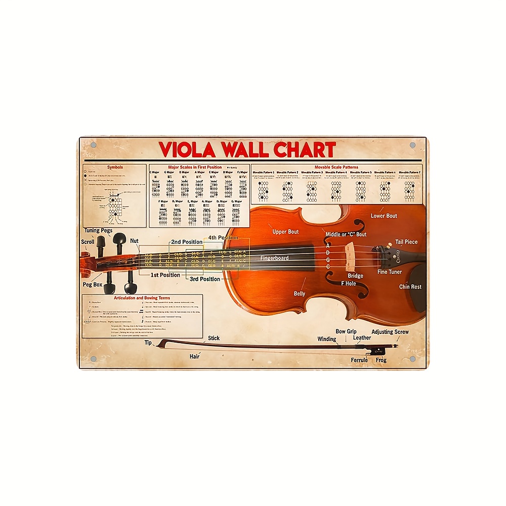 "viola wall chart" vintage metal tin sign vintage plaque - Temu Canada