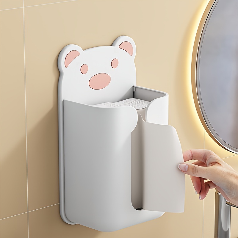 adorable bear shaped wall mounted tissue box no drill self - Temu New ...