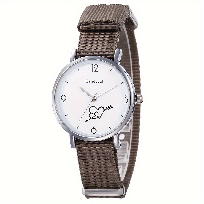 Fashion Canvas Strap Textile Watch Canvas Nylon Stripe Student Watch ...