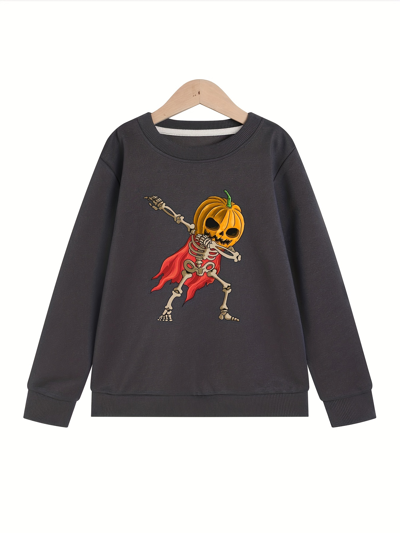 Halloween Pumpkin Skeleton Print Boys Casual Creative - Temu Ireland