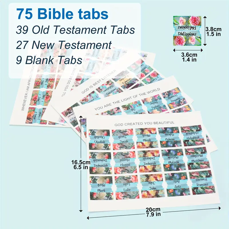 75 성경 탭 성경 저널링 용품 여성용 성경 탭 총 75 성경 인덱스 탭 구약과 신약을 위한 66 성경 탭 Temu