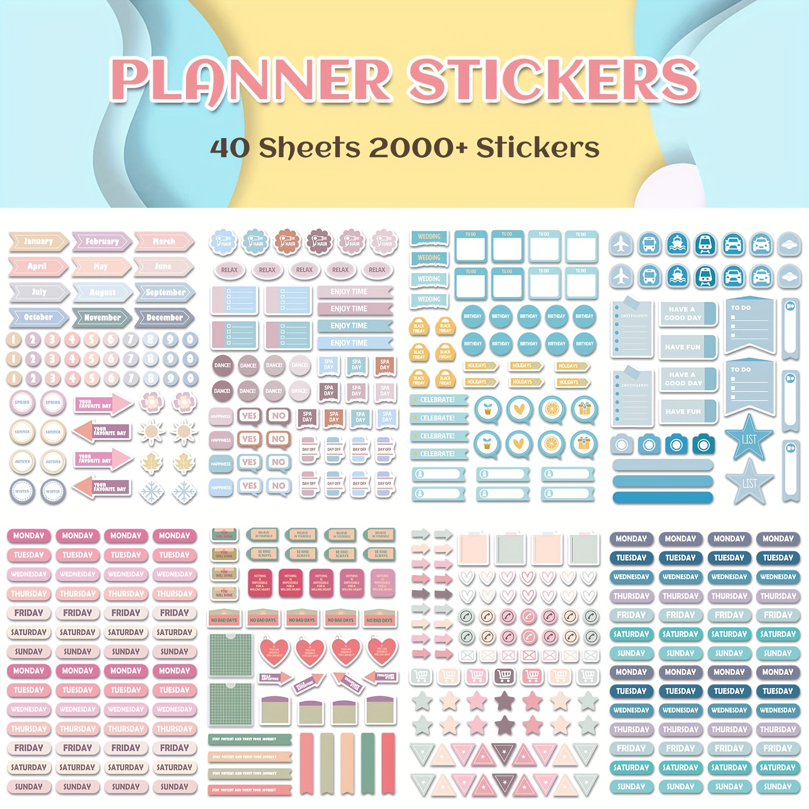 2000+ Planner Stickers Monthly Weekly Daily Plan Decorative - Temu
