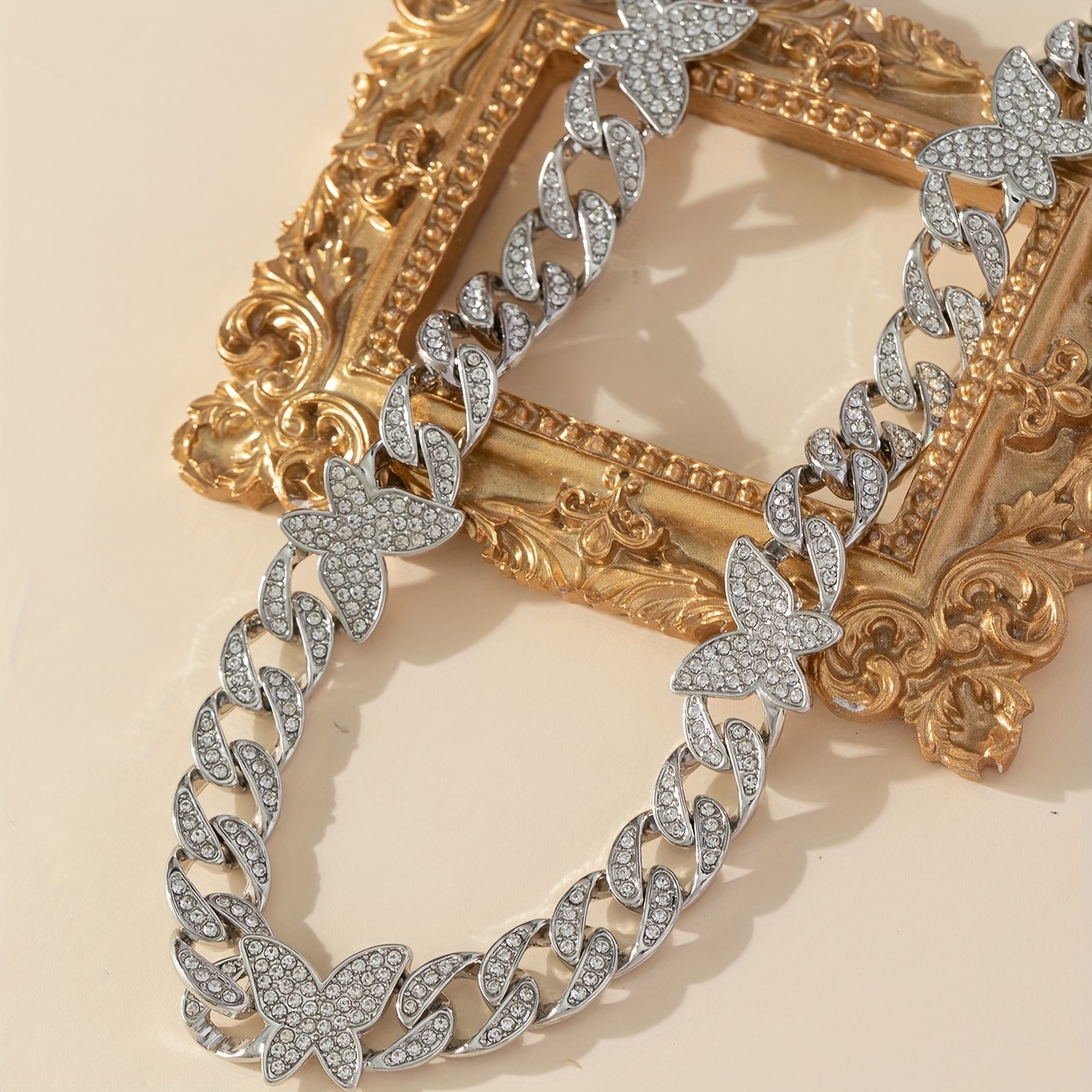 Rhinestone Butterfly Choker For Men And - Temu New Zealand