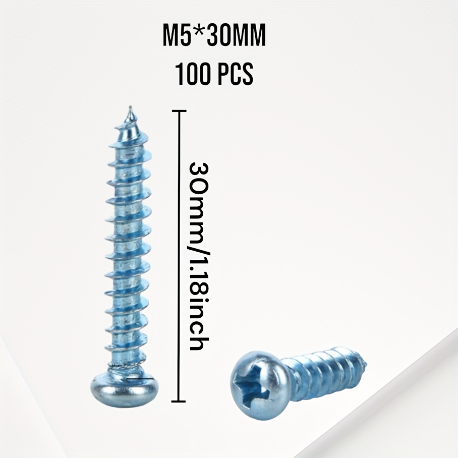M5 Galvanized Round Head Self Tapping Screws Dry Wall Screws - Temu ...