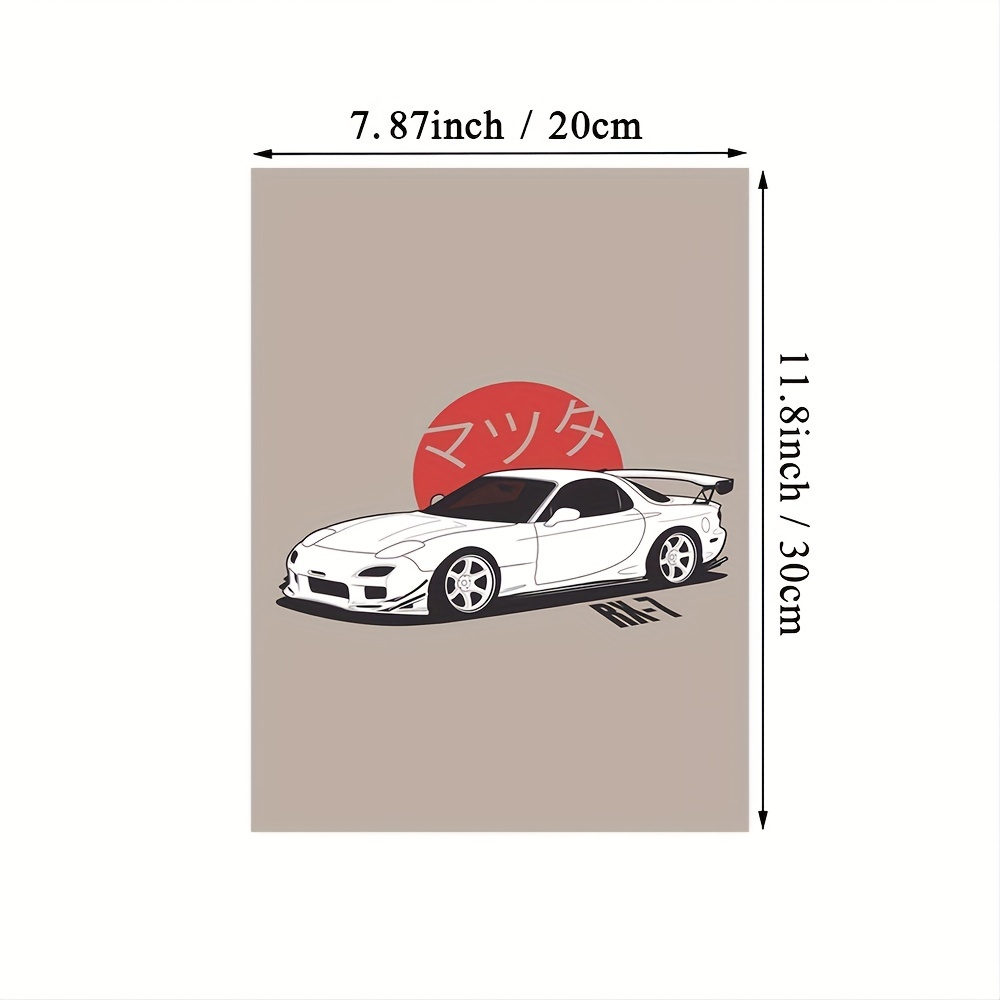 1pc Japanese Style Canvas Print Poster Cartoon Racing Car Canvas Wall ...