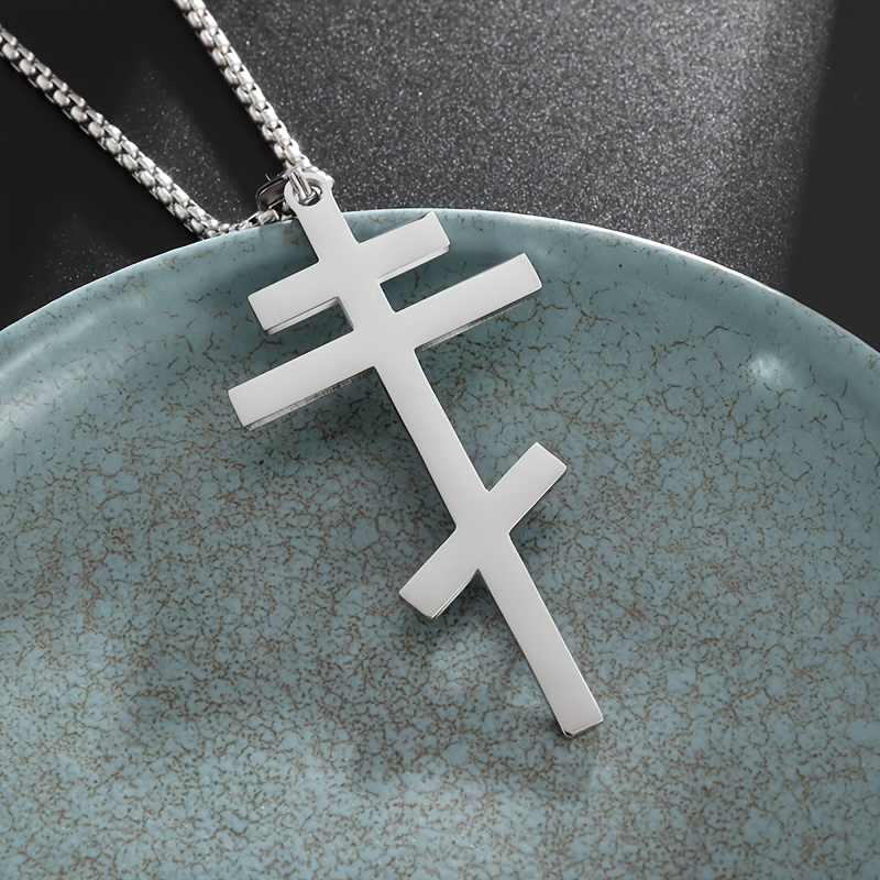 Men's Orthodox Cross Pendant Religious Jewelry Amulet Gift - Temu ...