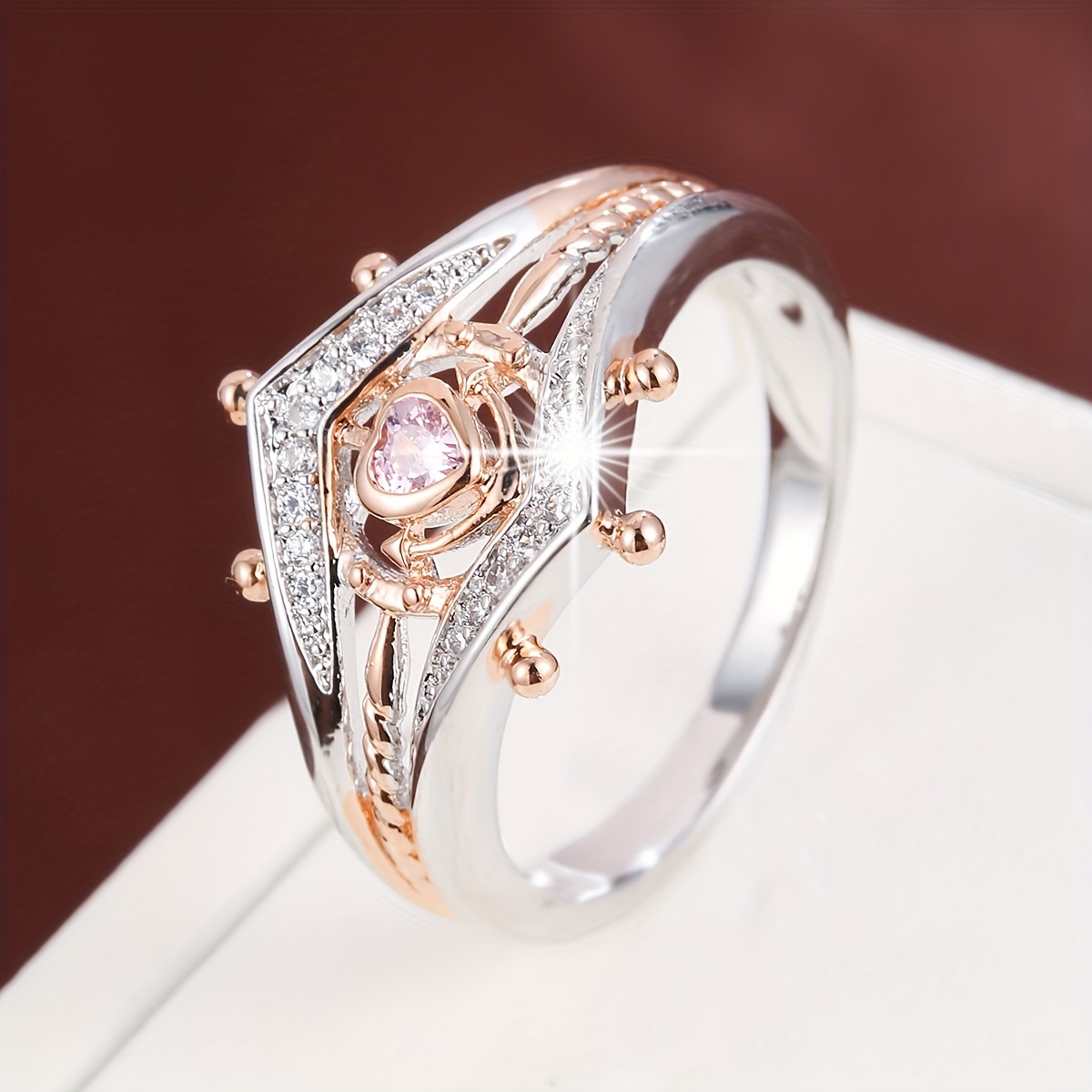 Boat Rudder Shape Inlaid Zircon Ring Luxury Style Finger - Temu United ...
