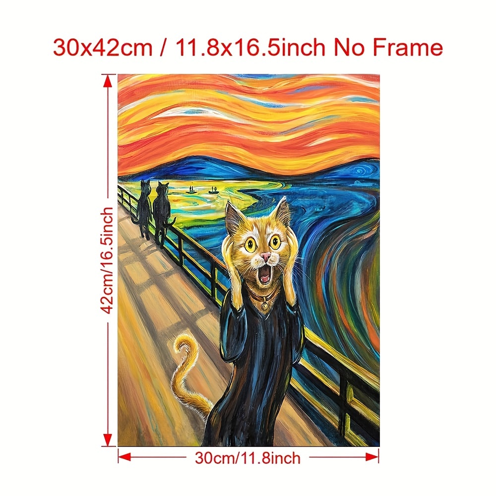 1pc Lustige The Scream Cat Wandkunst The Scream Cat Poster - Temu Austria