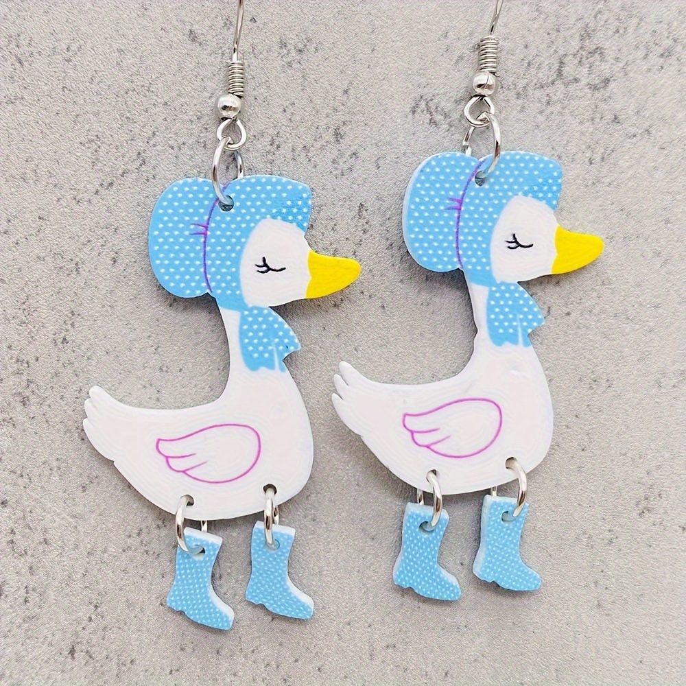 New Christmas Acrylic Duck Earrings Funny Heels Duck Double - Temu ...
