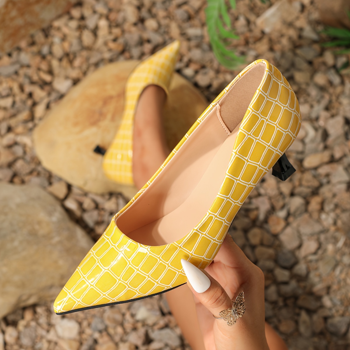 Women s Plaid Pattern Shoes Shallow Mouth Slip Casual - Temu New Zealand