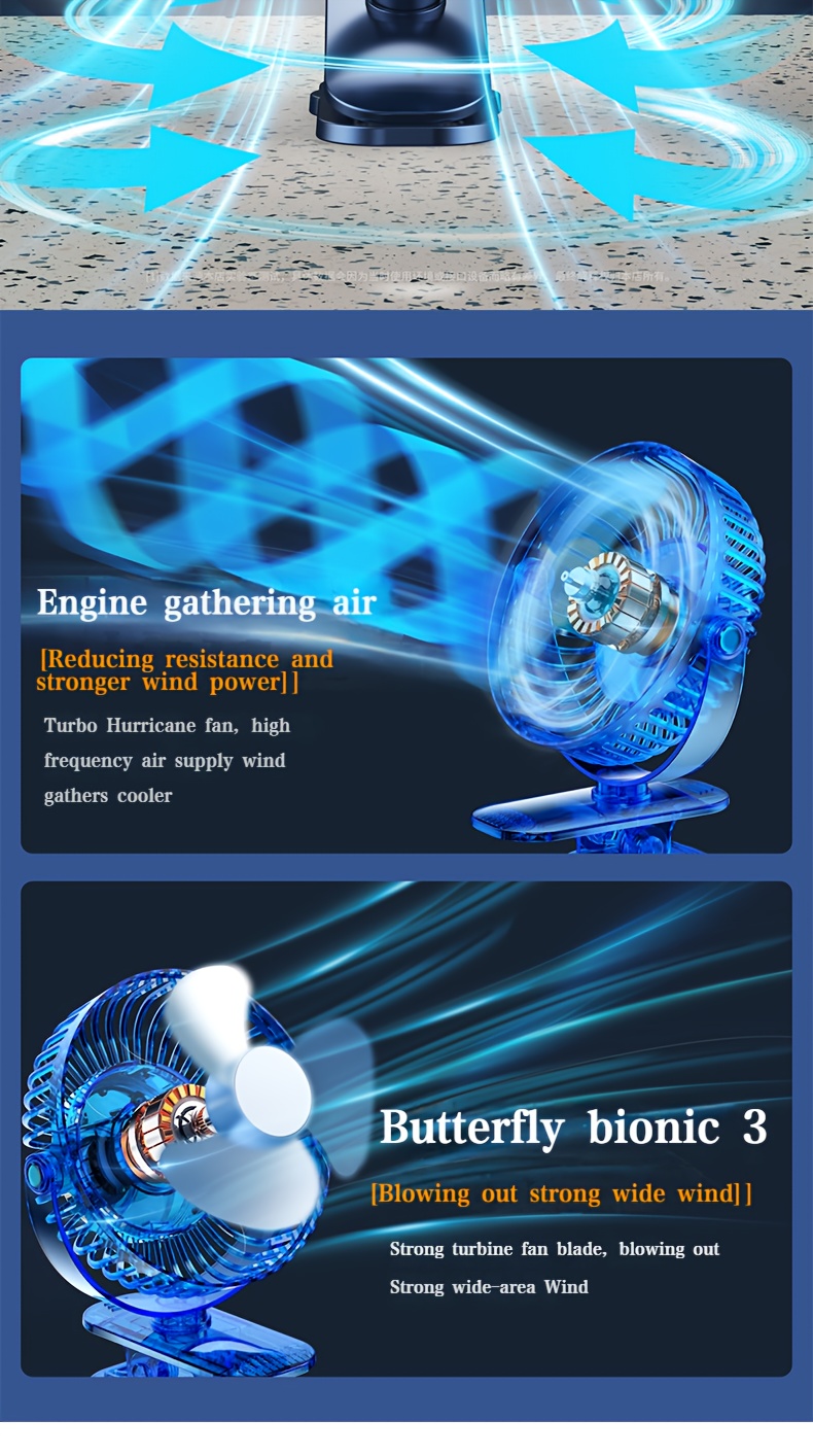 Portable Clip Fan Battery Operated Small Powerful Usb Desk - Temu