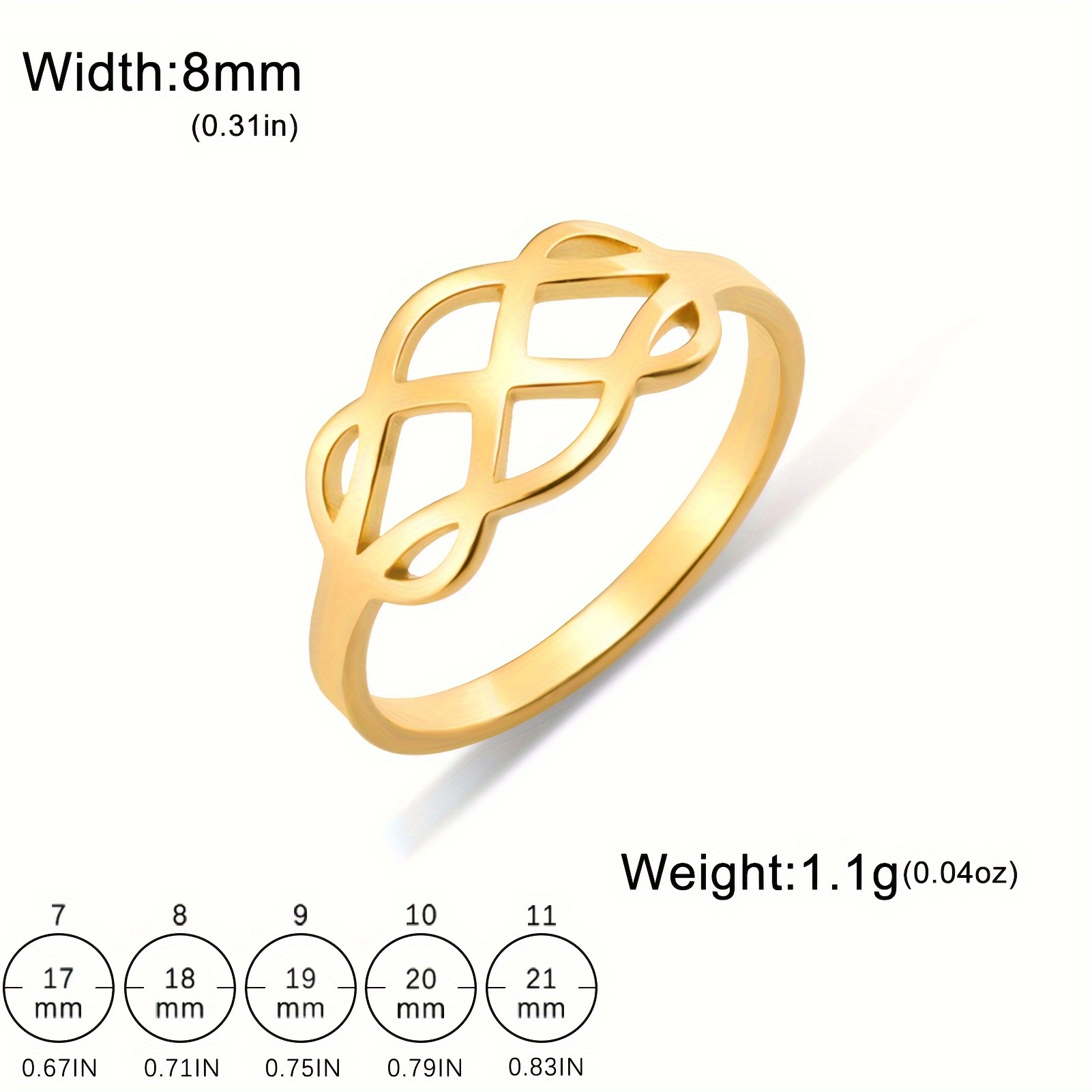 Stainless Steel Knot Design Ring Elegant Simple Style Ring - Temu ...