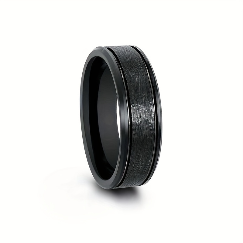 Double Ring Frosted Stainless Steel Ring Popular Ring - Temu United Kingdom