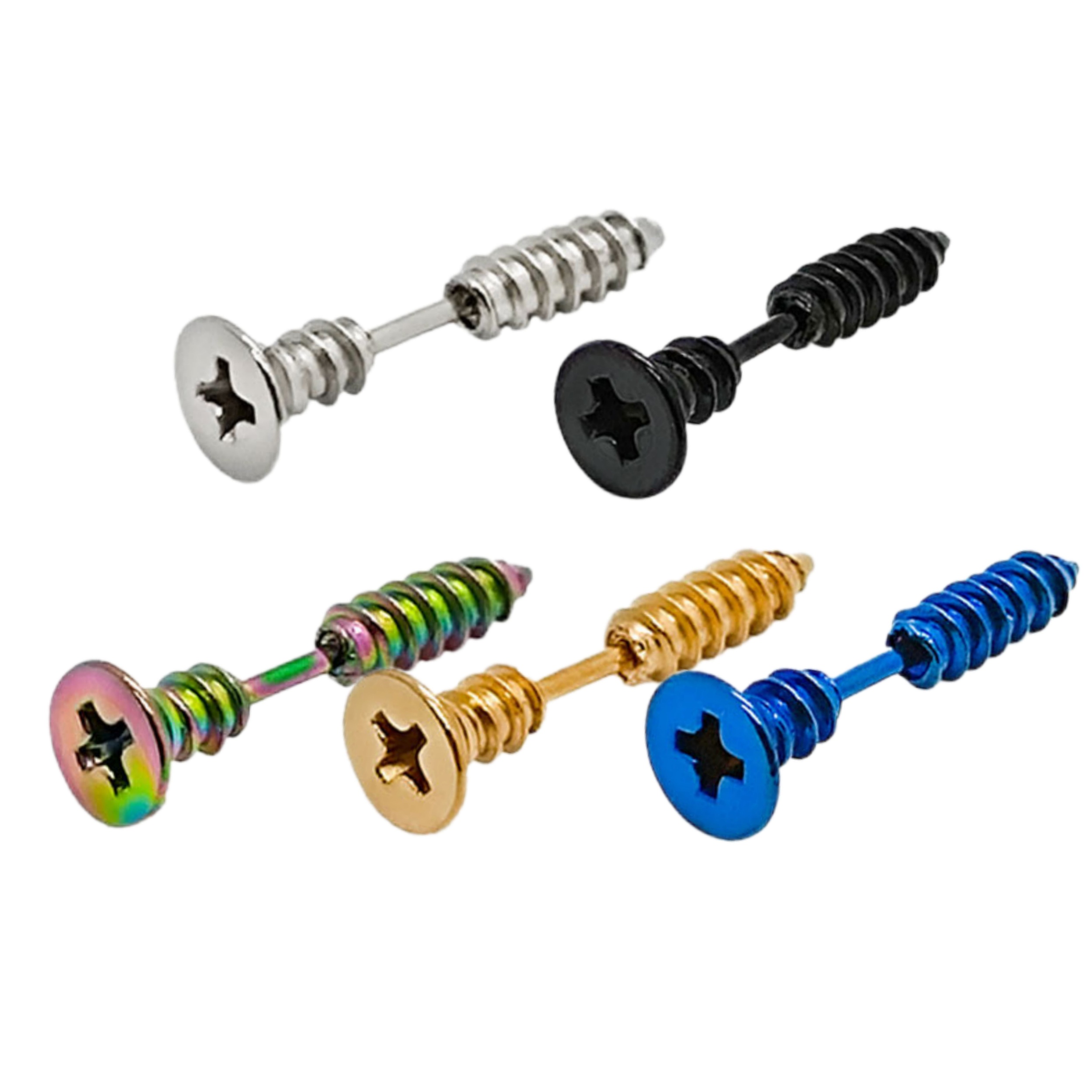 Punk Unique Screw Shape Stud Earrings Unisex Daily Ear - Temu United ...