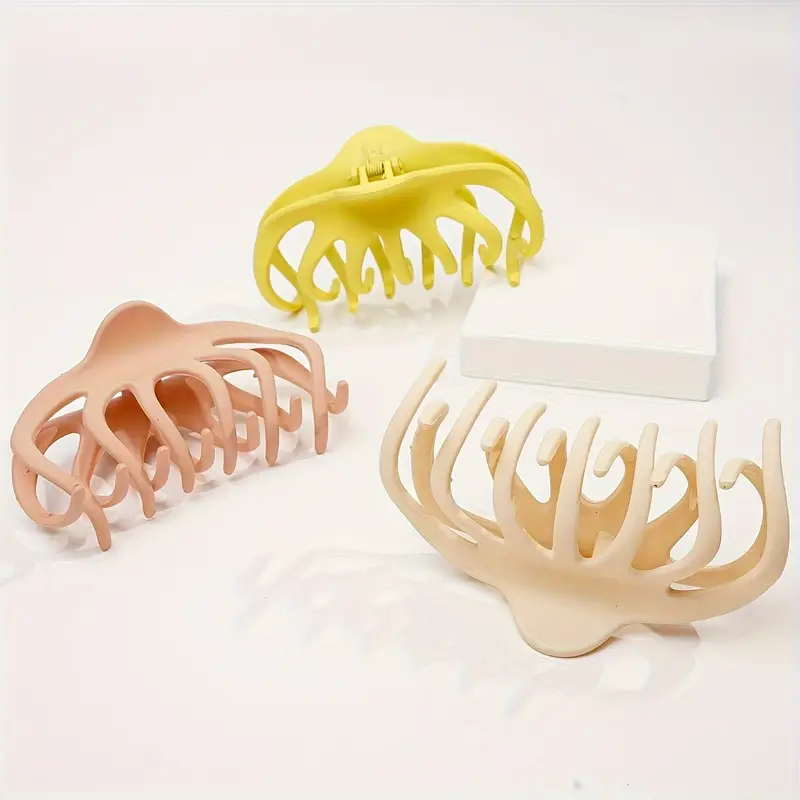 Simple Large Hair Claw Clip Solid Color Non Slip Strong Hold Temu