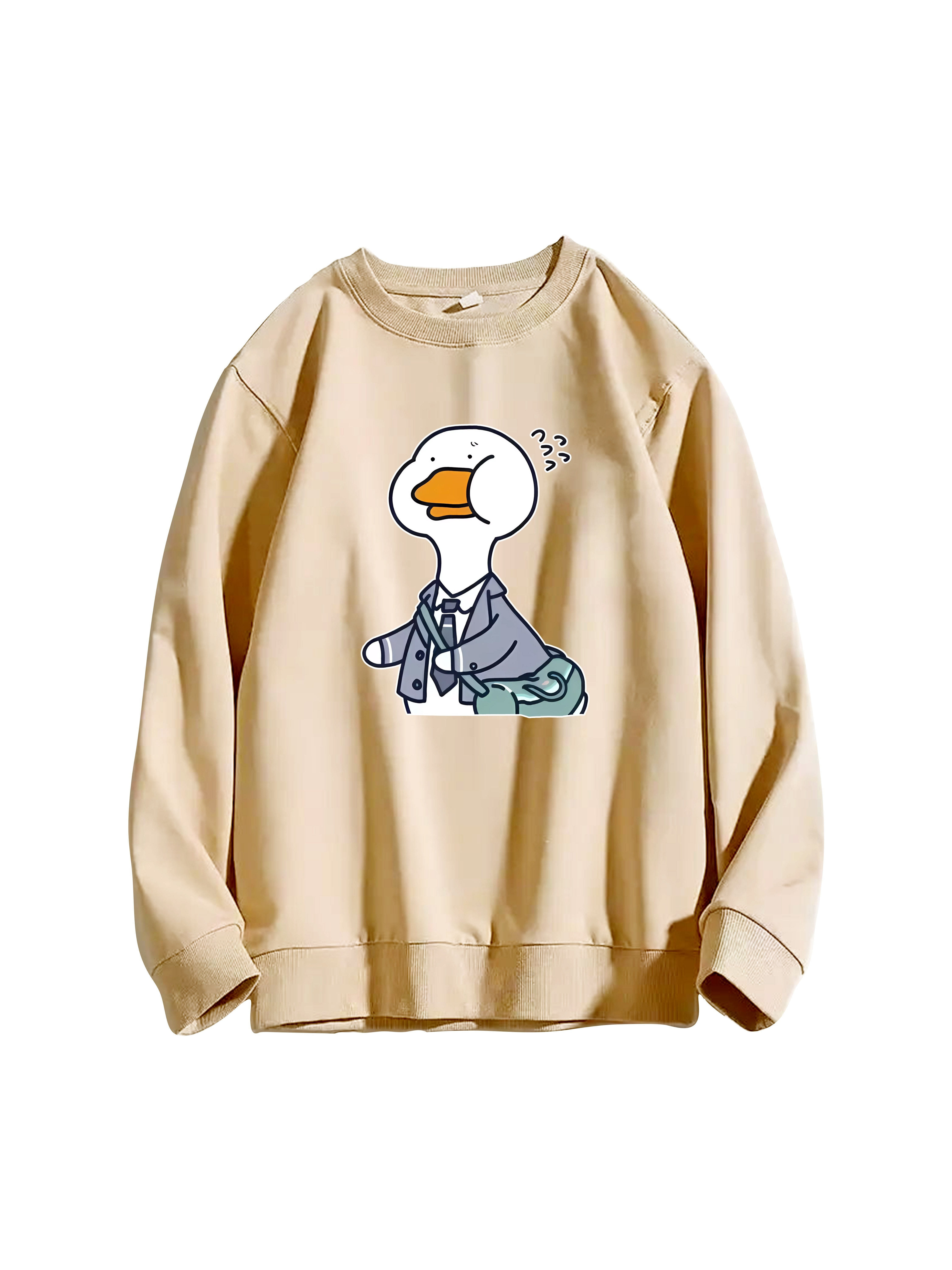 Cartoon Duck Pattern Mænds Casual Basic Crew Neck Sports - Temu Denmark