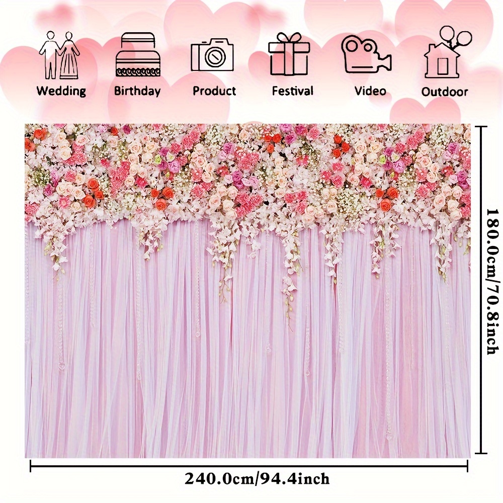 Bridal Shower Photography Backdrop Vinyl Rose - Temu Australia