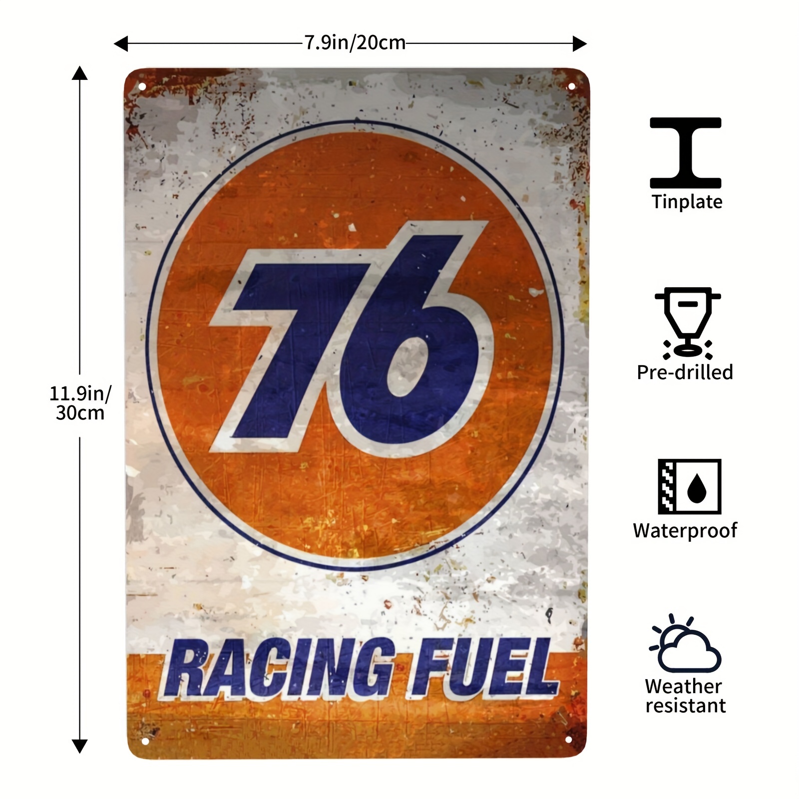 Metal Tin Sign 76 Racing Fuel Garage Oil Vintage Sign Home - Temu