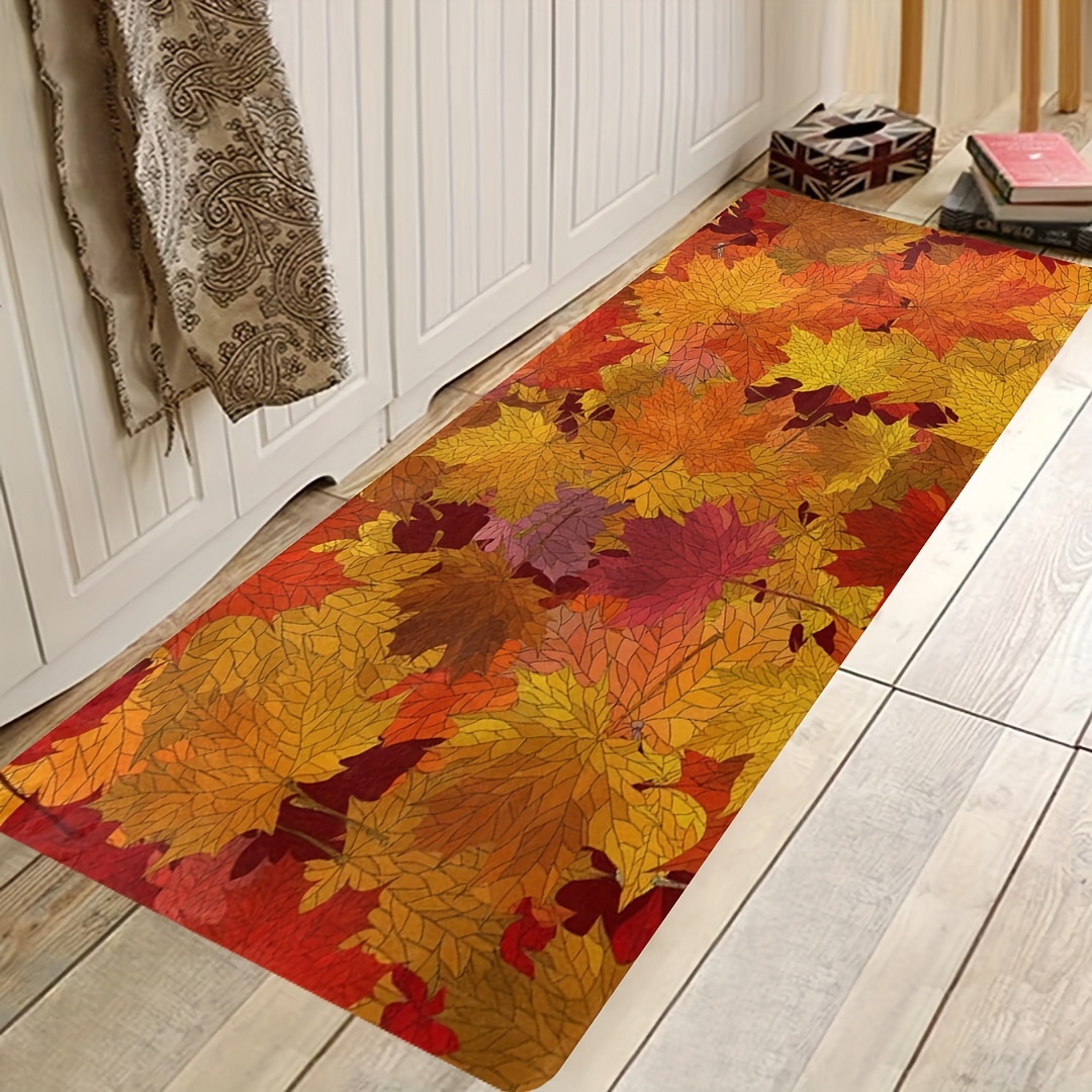 Autumn Element Kitchen Mat Maple Leaf Pattern Rug - Temu United Kingdom