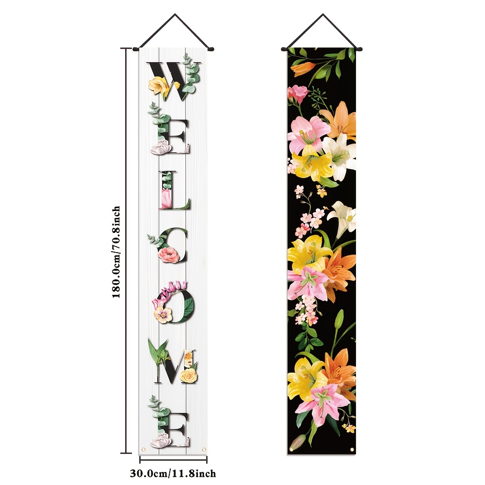 Welcome Spring Front Door Porch Signs Polyester Nature - Temu Canada