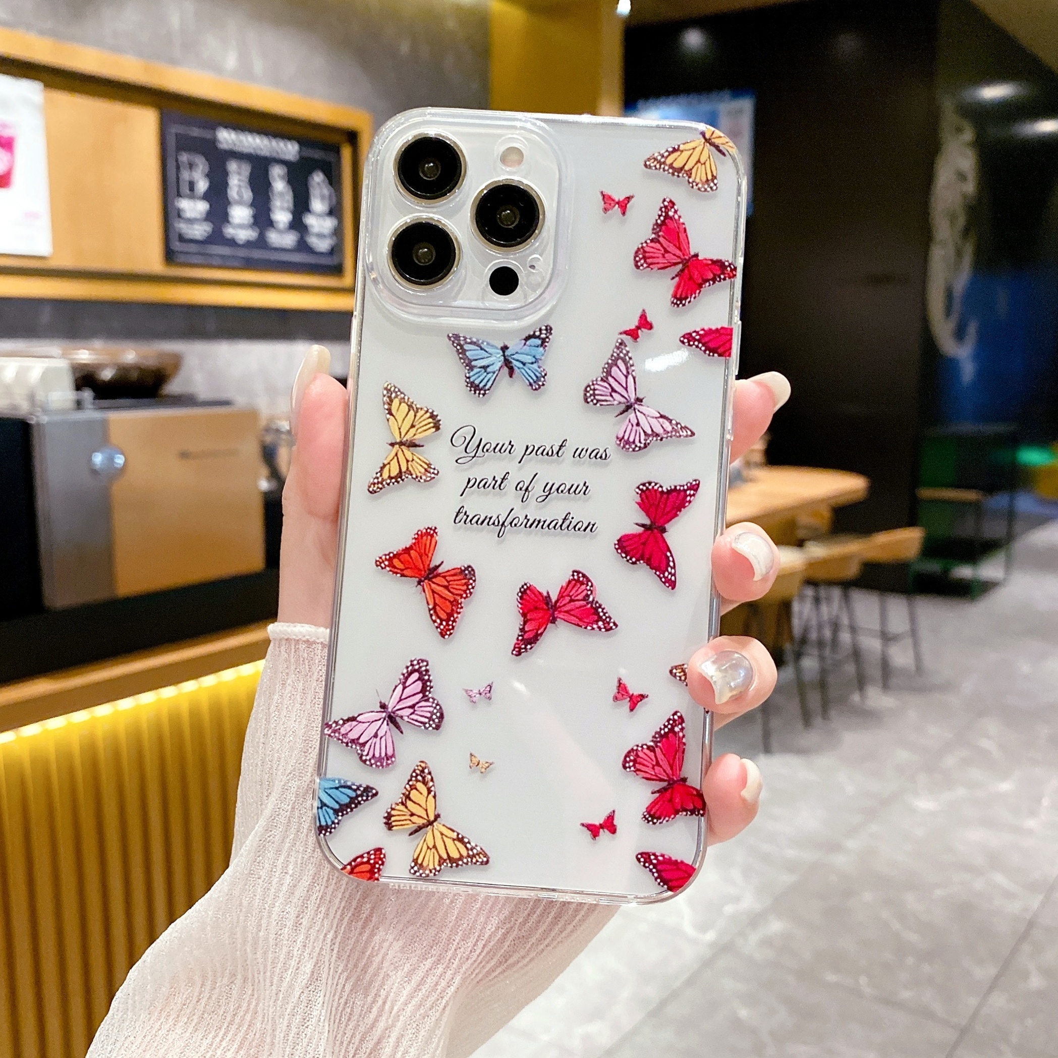A Group Butterfly patterned Transparent Silicone Phone Cases - Temu ...