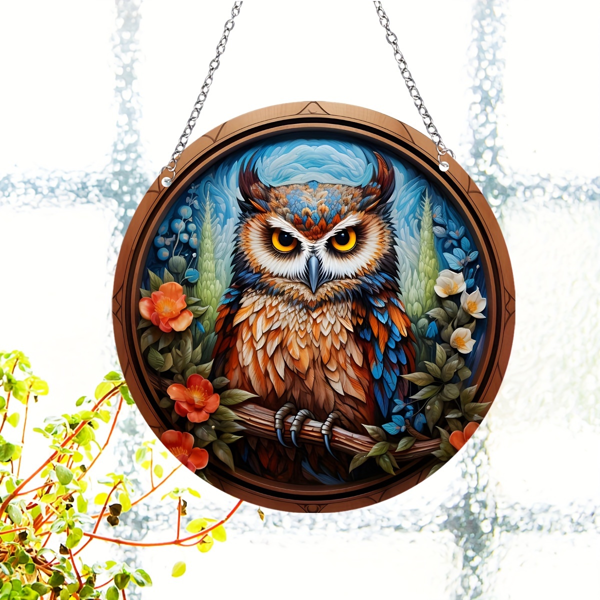 Three dimensional Hard Brush Painting Window Glass Pendant - Temu Australia