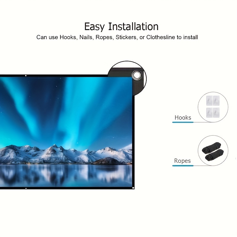 white projector screen projection screen16:9 hd hanging - Temu Portugal