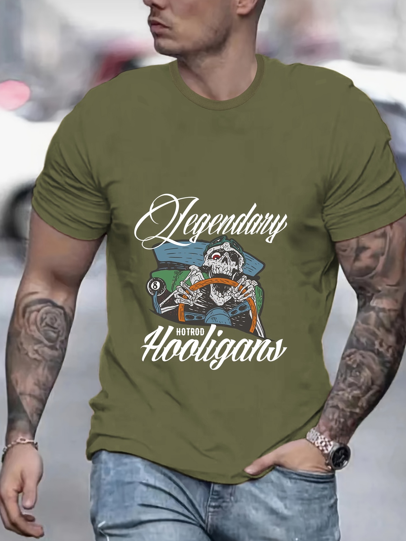 Men's Halloween Skeleton Driving Car Pattern Fashion Sports - Temu Canada