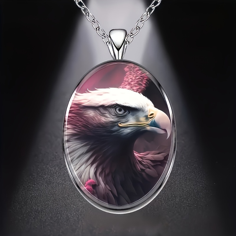 Stylish Eagle Oval Pendant Necklace Hip Hop Animal Jewelry - Temu ...