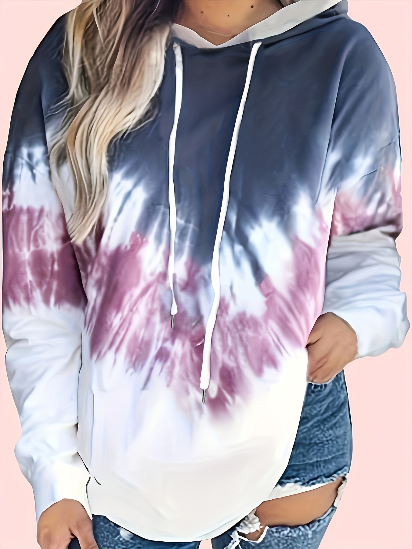 Tie Dye Kangaroo Pocket Hoodie Casual Long Sleeve Drawstring - Temu ...
