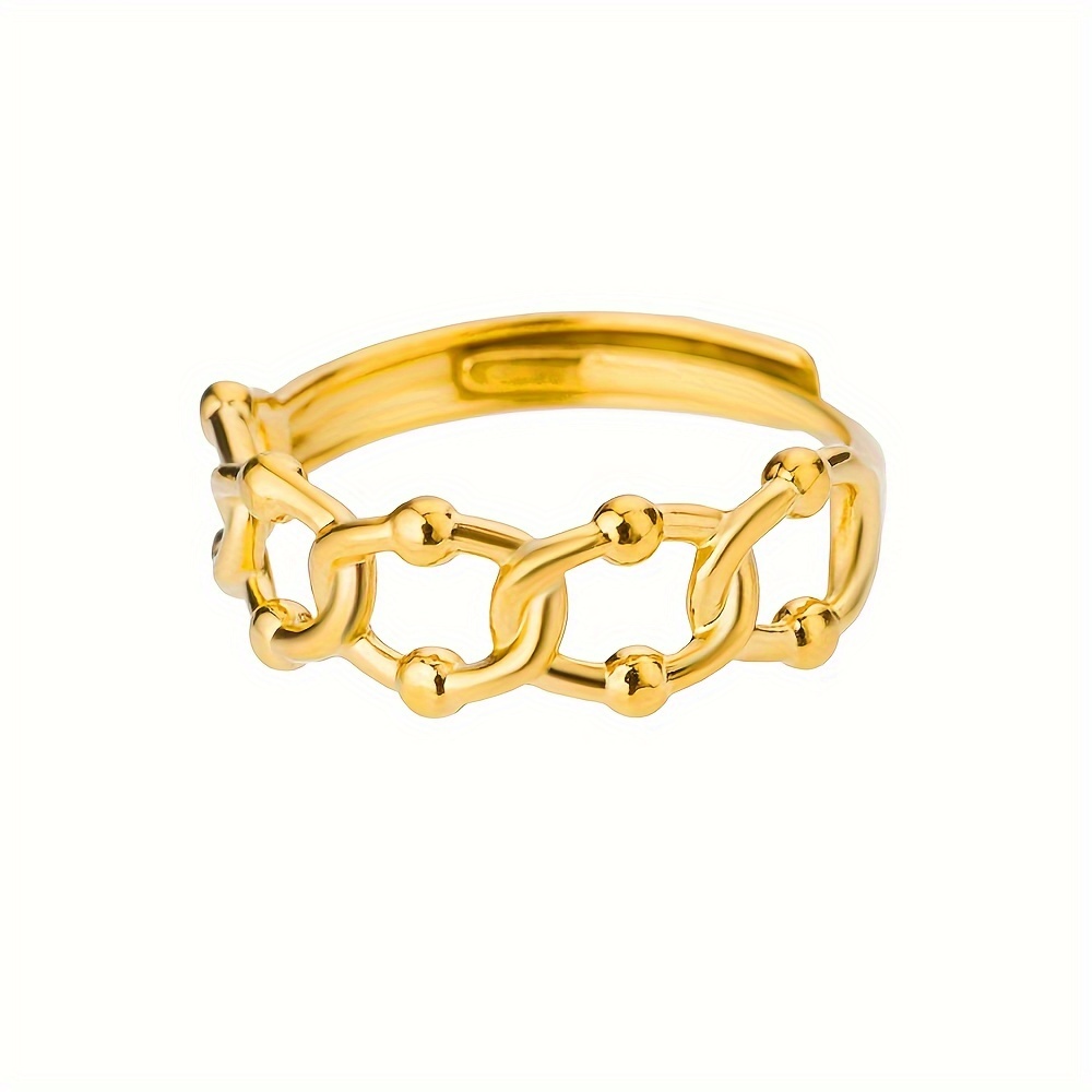 Vintage Open Ring Made Of Stainless Steel 18k Gold Plated - Temu United ...
