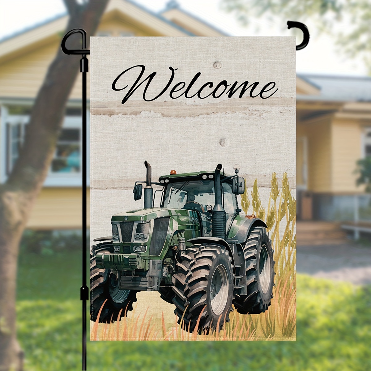 Green Tractor Welcome Farm Garden Flag Harvest Happy Fall - Temu Ireland