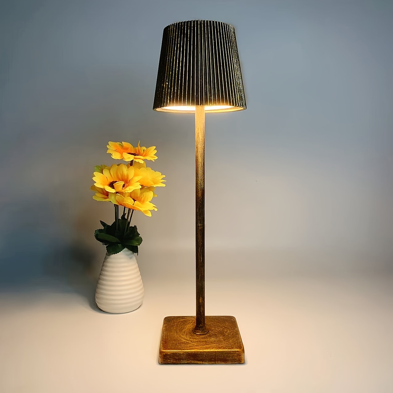 3 color Infinite Dimming Modern Art Table Lamp Usb Charging - Temu ...