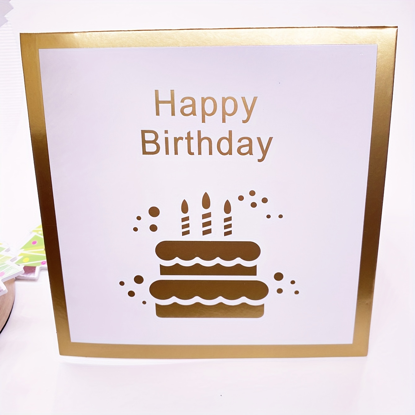 New Bronzing 3d Popup Simple Cute Colorful Cake Shape - Temu Australia