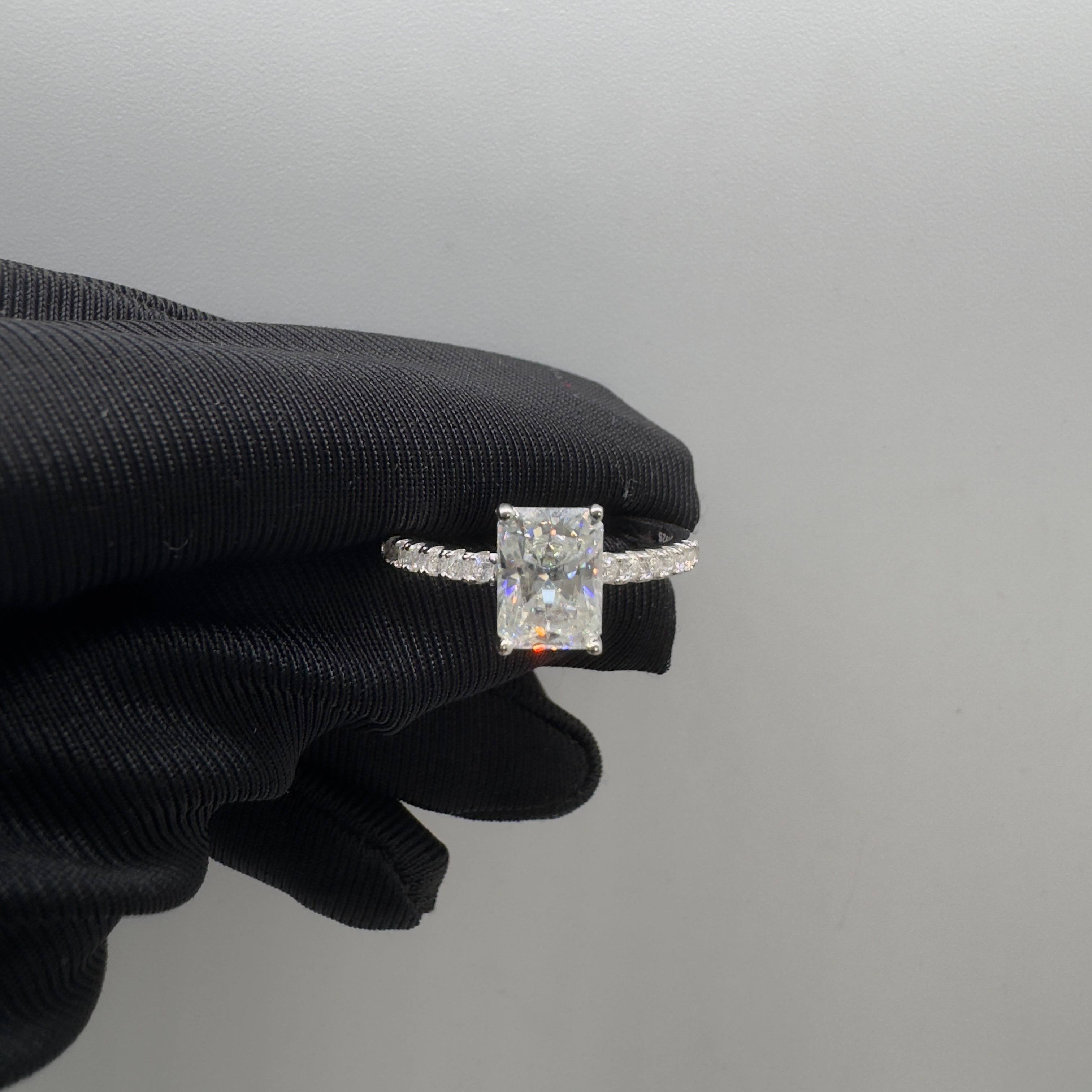 1pc 1.0 Ct 3.0 Ct 925 Bague En Argent Sterling Moissanite - Temu France