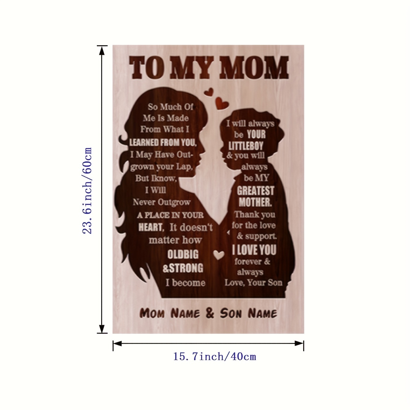 1pc Unframed Personalized Name Canvas Poster To My Mom I Love You Wall ...