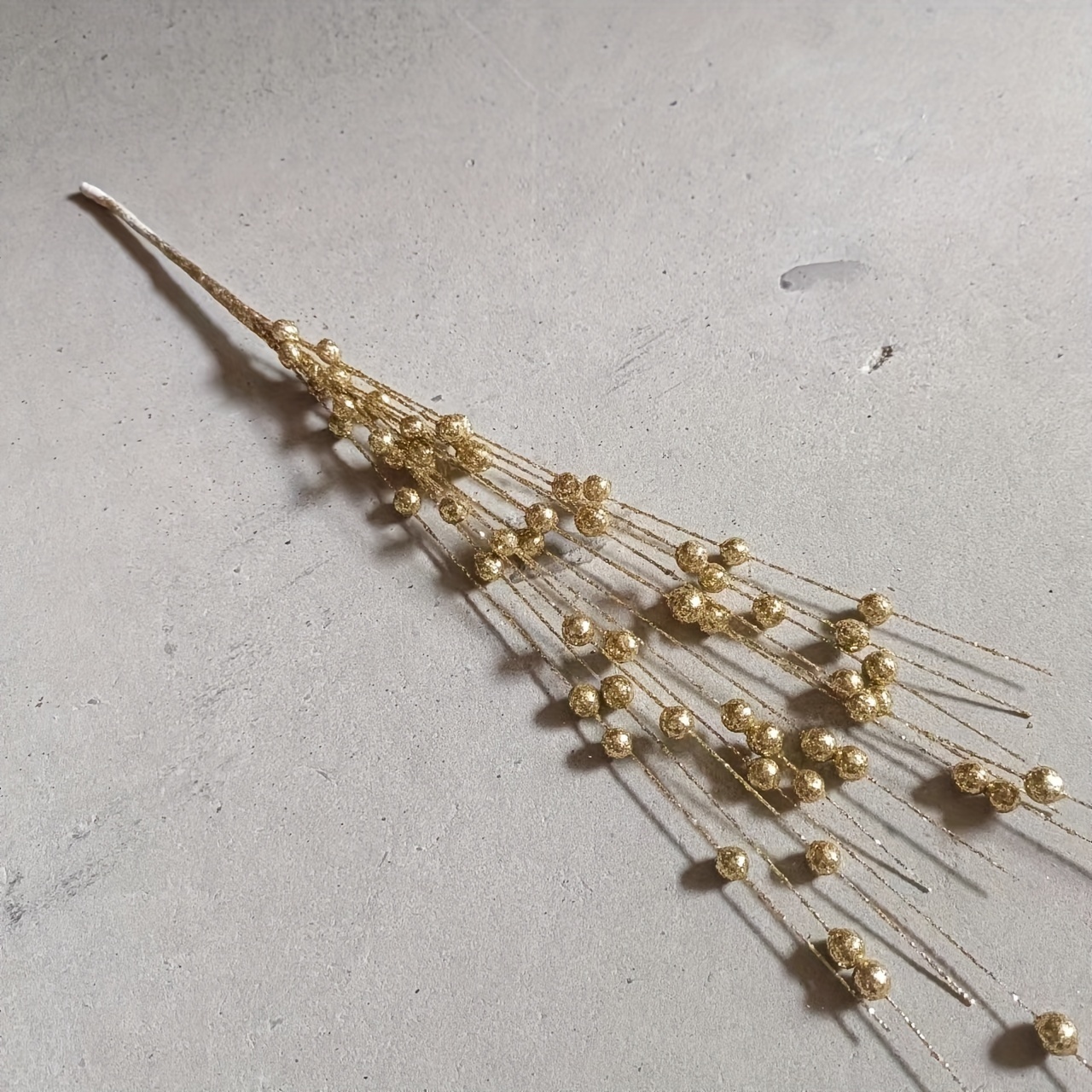 3pcs Glitter Faux Berry Leaves Branch Artificial Flower Stem Diy ...