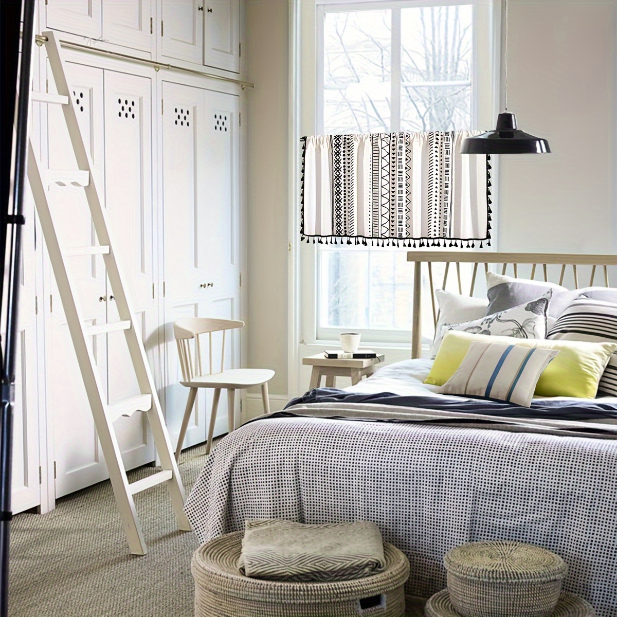 Window Valance Mantle Geometric Printed Half Curtain Door - Temu Australia